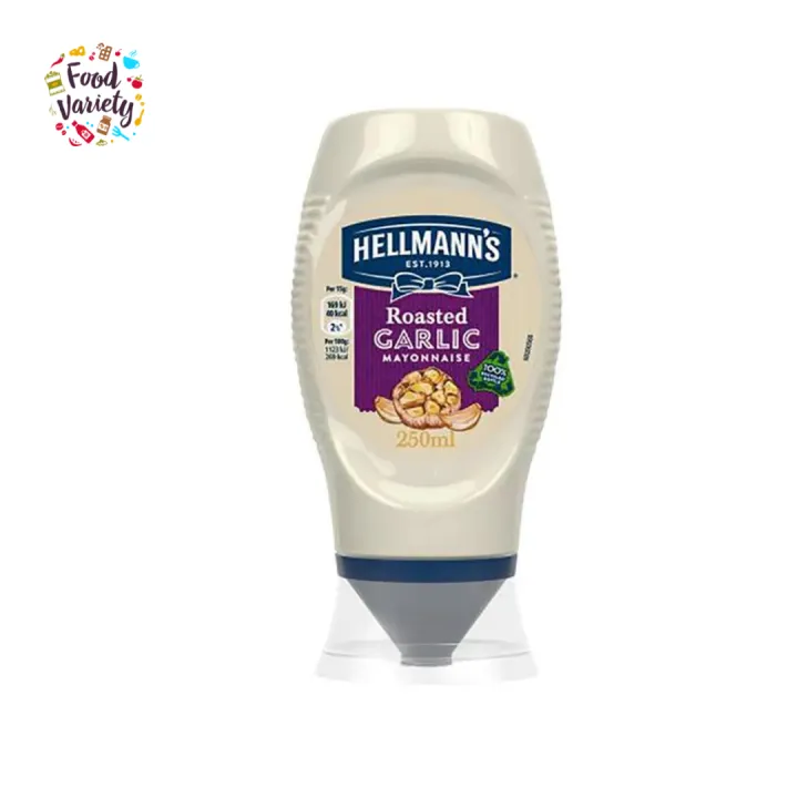Hellmann's Roasted Garlic Mayonnaise 252g เฮลมันน์ มายองเนสกระเทียมย่าง 252กรัม | Lazada.co.th
