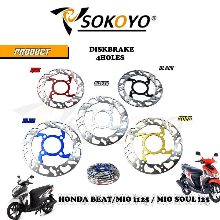 TOP 1 ,Lighten disc brake 4 holes 190mm front disc beat/ beat fi/ honda ...