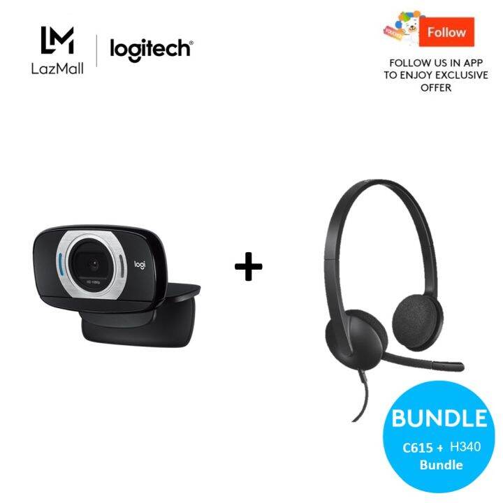 Logitech C615 Full HD Fold and Go Webcam for Video Call / Conferencing ...