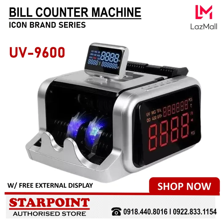 UV-9600 Bill Counter Machine with Counterfeit Fake Note detection MG UV ...
