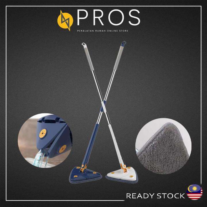 PROS Self Twist Mop Scrubber Brush Squeeze Triangle Mops Rotatable Flat Mop Floor Window ...