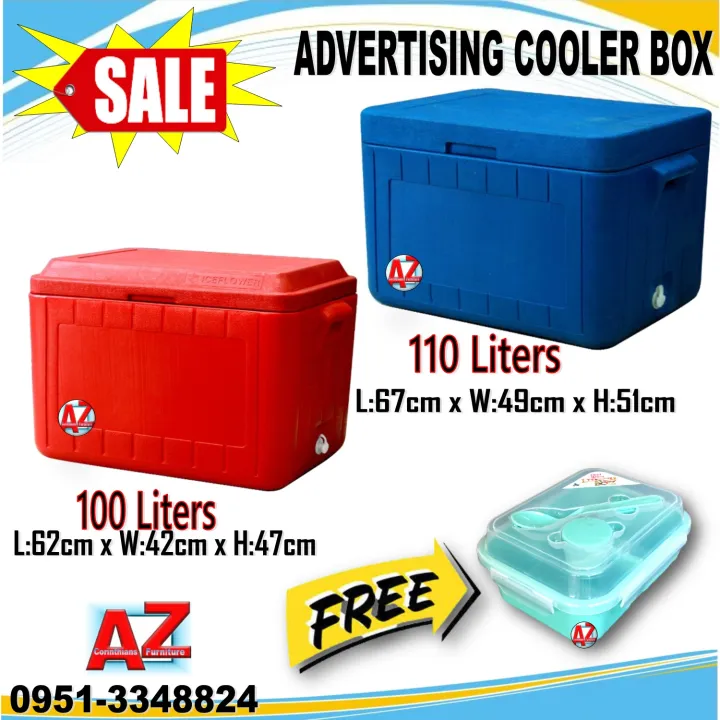 Advertising hard plastic Cooler Box Liters-FREE Lunch Box | Lazada PH
