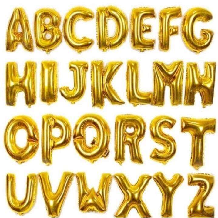 16inch Gold Letter Balloons A to Z Birthday Decoration Party Needs (per ...