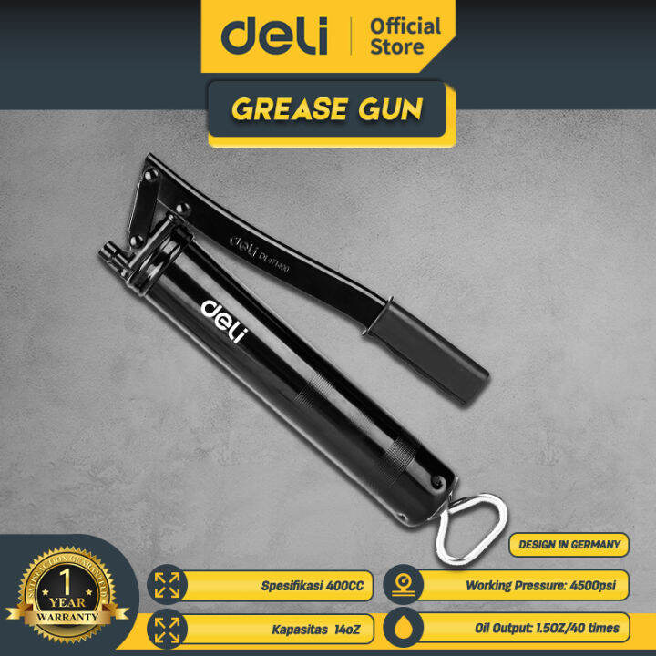 Deli Grease Gun / Pompa Gemuk 400cc Alumunium Alloy EDL471400 | Lazada ...