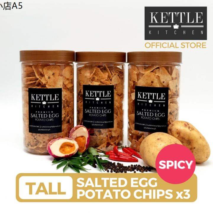 Kettle Kitchen Salted Egg Potato Chips Spicy (Tall) x3 | Lazada PH