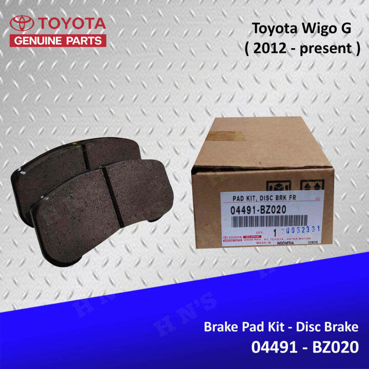 Toyota Genuine Brake Pads for Toyota Wigo G ( 2012 - up ) PN: 04491 ...