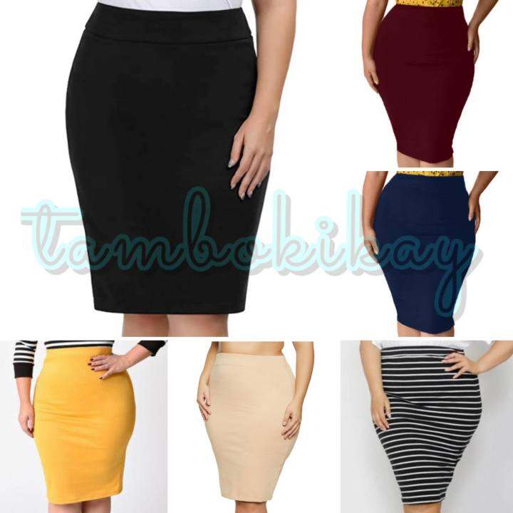 PLUS SIZE BELOW THE KNEE PENCIL SKIRT (Can fit 33-38in waistline ...