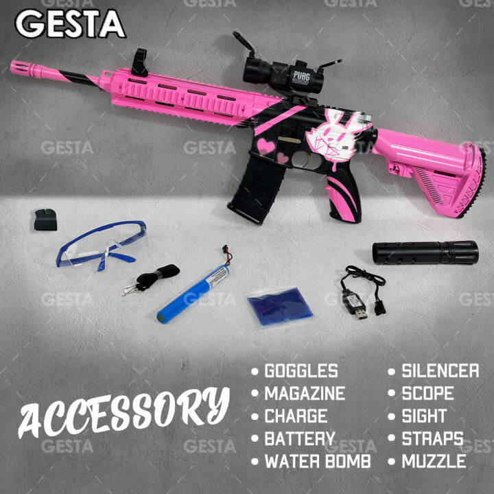Gel Blaster for adult M416 Pink Toy Gelblaster automatic electric ...
