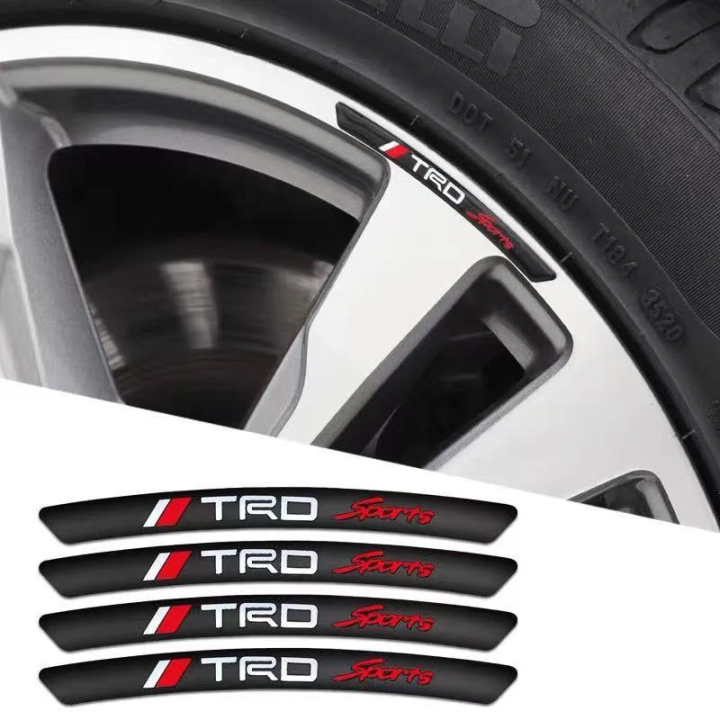 LAIFU 4pcs TRD Sports Car Wheel Sticker For Toyota Rush Wigo Vios ...