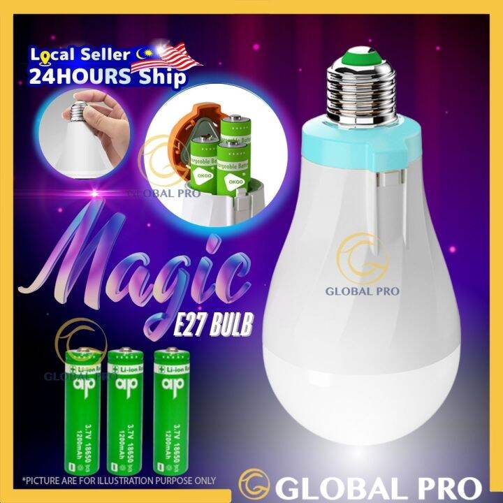 30W E27 Magic Bulb Emergency Light Bulb Lampu Rechargeable Battery ...