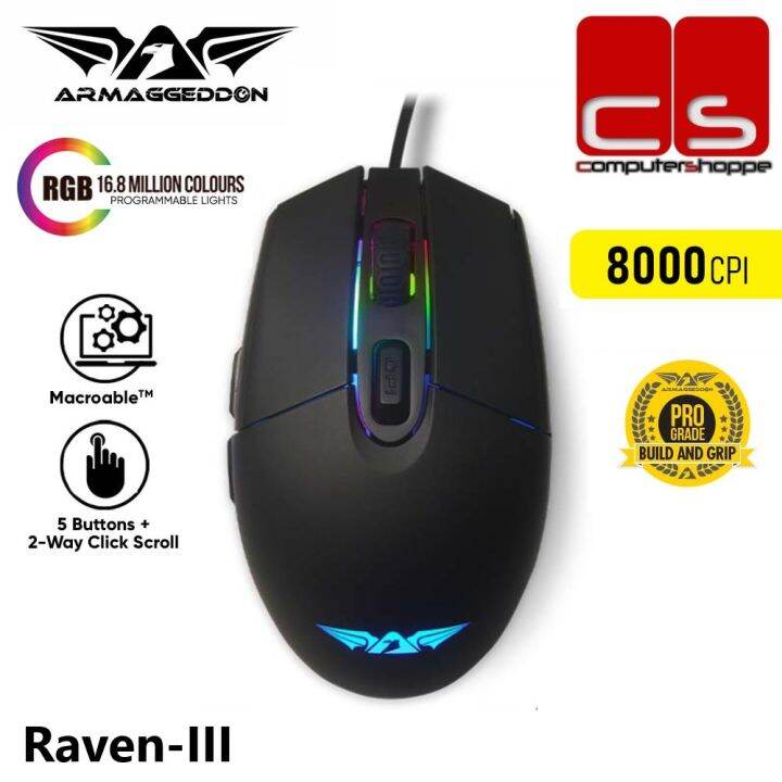 Armaggeddon Grumman Raven-III Wired RGB Gaming Mouse | Lazada