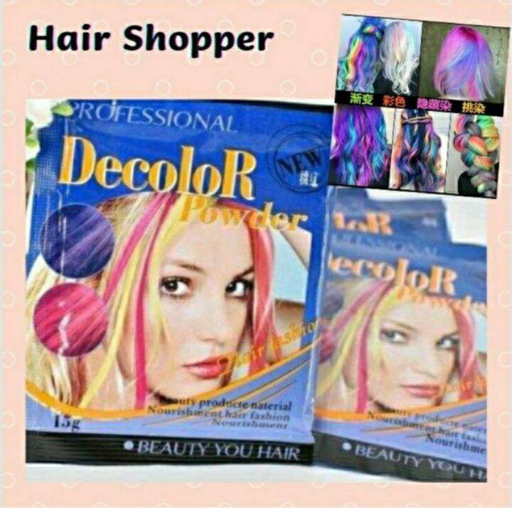 Decolor Powder Hair Dye FREE GLOVE Color Bleaching Powder 15gm | Lazada