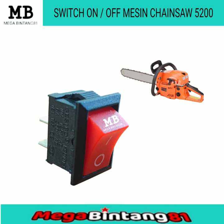 Switch saklar tombol on off mesin chainsaw sinso mini tipe 5200 5500 ...