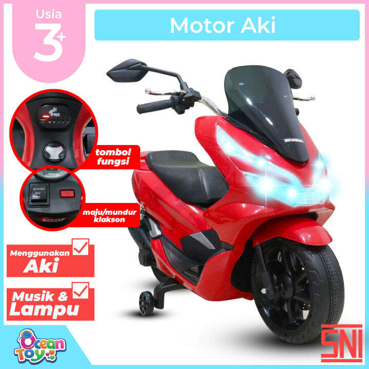 Motor Aki Honda PCX Mainan Anak Lengkap Dengan Charger Ada Musik dan ...