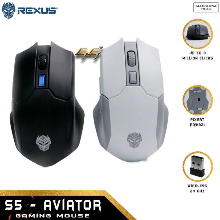 Mouse Wireless Rexus Xierra S5 Aviator Mouse Gaming Wireless | Lazada ...