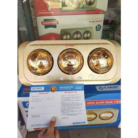 Đèn sưởi nhà tắm Takin 3 bóng mã TK104 Mạ chống lóa, Công tắc độc lập từng bóng Không có đánh ...