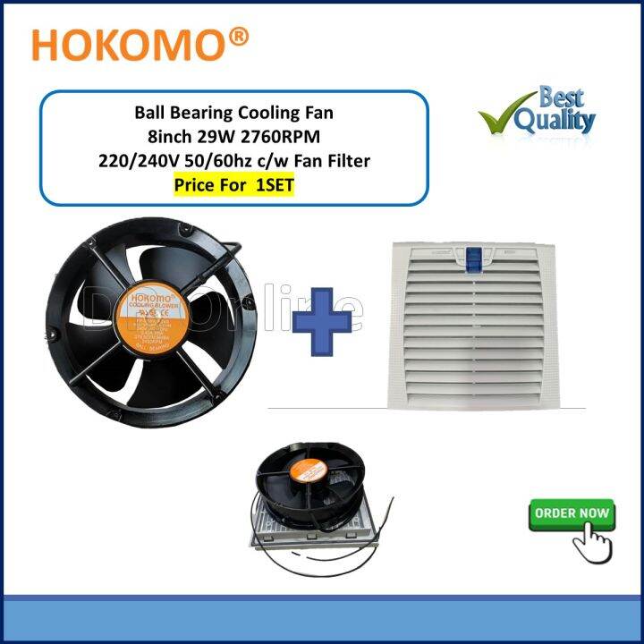 HOKOMO Cooling Fan Blower Fan Axial Fan 8Inch Ball Bearing, 240VAC | Lazada
