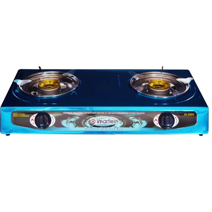 Imarflex IG-299S Gas Stove Double Burner stainless body | Lazada PH