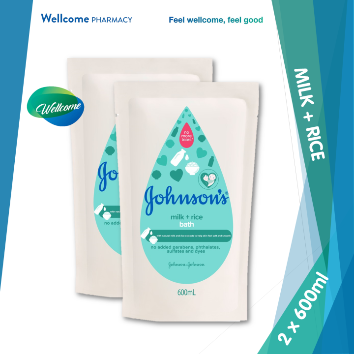 Johnson's Baby Milk + Rice Bath - 2 x 600ml (Refill Pack) | Lazada
