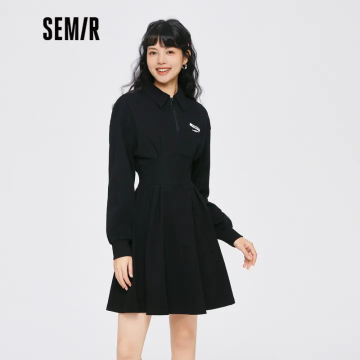 Semir ชุดผู้หญิงแขนยาวเอวปกชุด2022ฤดูใบไม้ร่วงใหม่หวานและเย็นสไตล์จดหมายถักชุด | Lazada.co.th