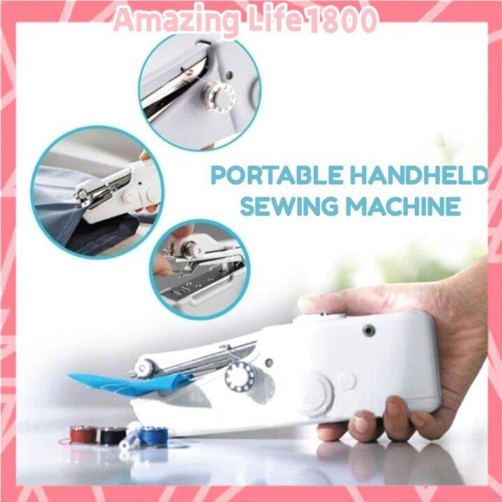 Handy Stitch Mini Sewing Handheld Cloth Sewer Machine Portable Cordless ...