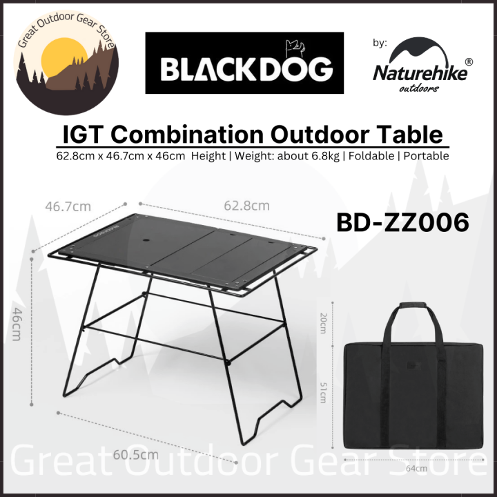 BLACKDOG IGT Combination Camping Table Folding Portable Barbecue Picnic ...