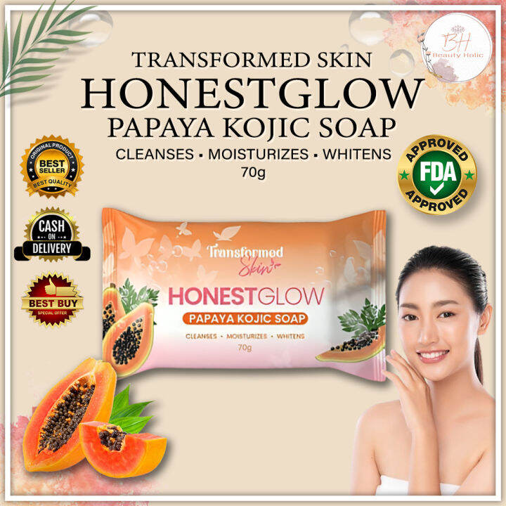 PAPAYA KOJIC SOAP (70GRAMS) BY: TRANSFORMED SKIN HONESTGLOW - Removes ...