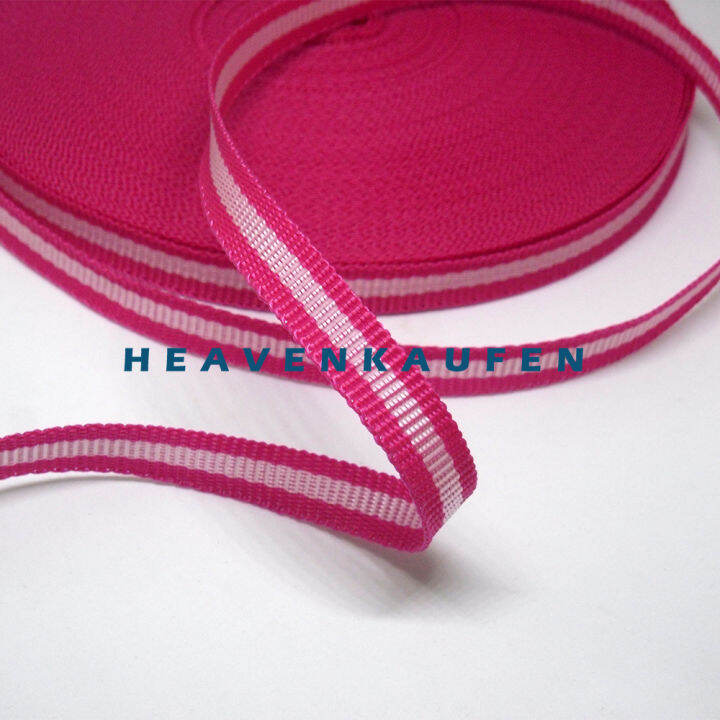 Tali Webbing Lanyard Lebar 1 cm Warna Pink Fanta Strip Tengah Putih ...