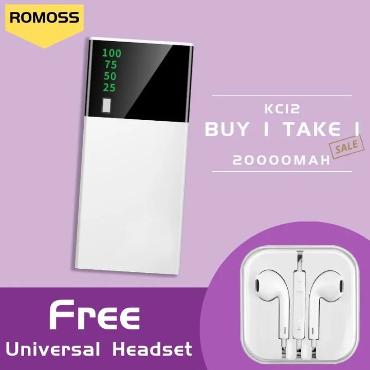 【Buy 1 KC12 white Take 1 ios Headset】Buy romoss KC 12 LED display With ...
