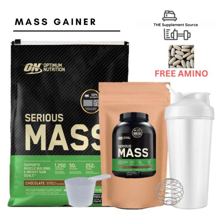 Optimum Nutrition ON Serious Mass Gainer Powder 1lb 2lbs Whey Protein ...