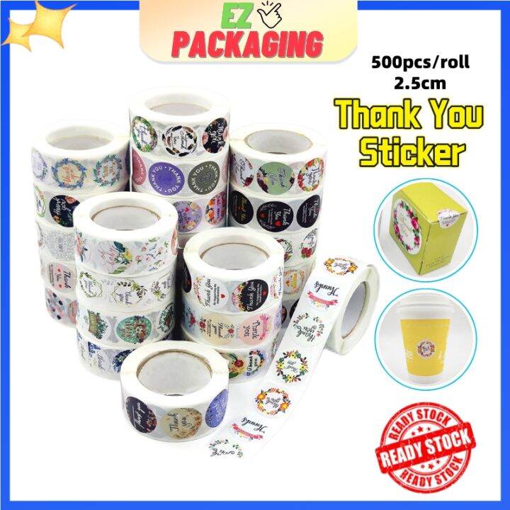 Ez Packaging 500pcs Thank You Sticker Gift Sealing Stickers Wedding Thank You Label | Lazada