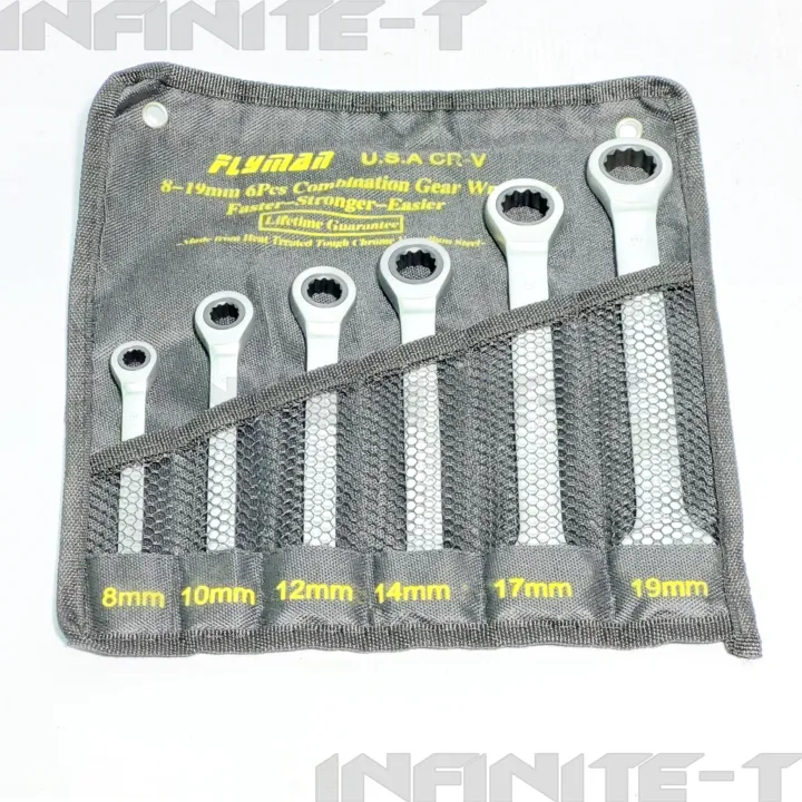 Flyman 6 Pcs. Combination Ratchet Wrench Set (Ratchet End) | Lazada PH
