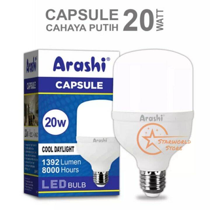 ARASHI Lampu LED Capsule 20 Watt - Cahaya Putih | Lazada Indonesia