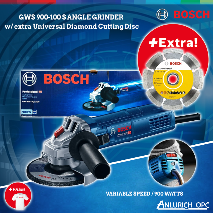 GWS 900-100 S ANGLE GRINDER w/ extra Universal Diamond Cutting Disc ...