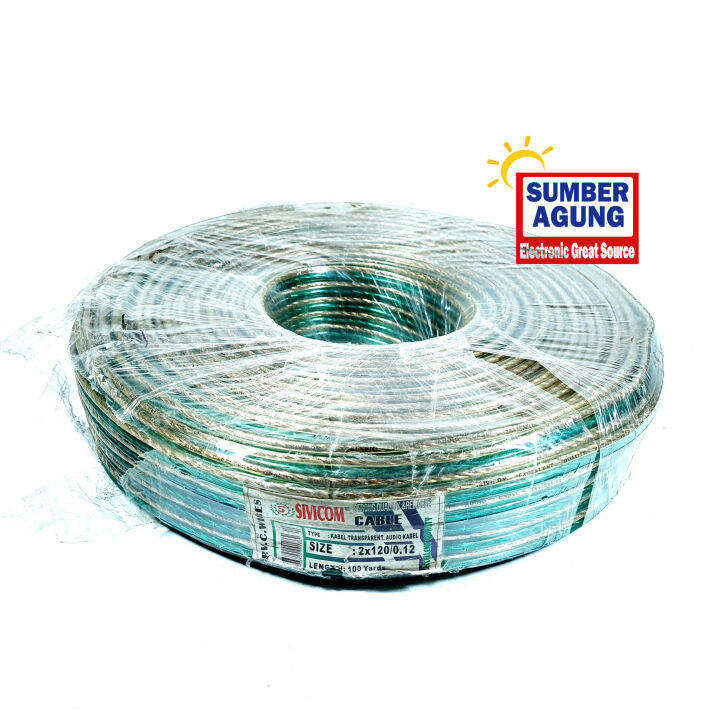 Sivicom Kabel Transparan Strong Quality 2x120 Panjang 100 Yard Audio ...