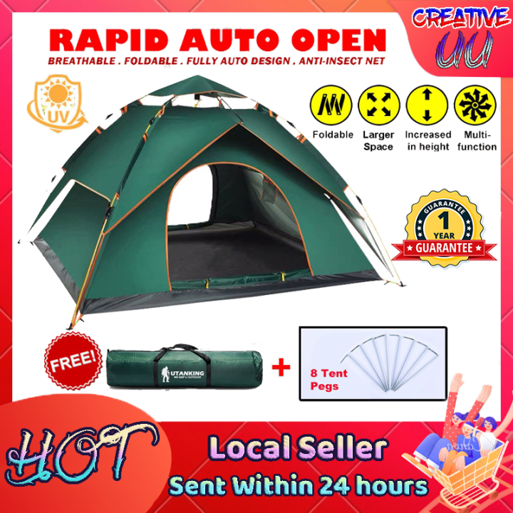 🔥【SG Ready Stock】🔥Fully Automatic Tent Outdoor Foldable Camping Auto ...