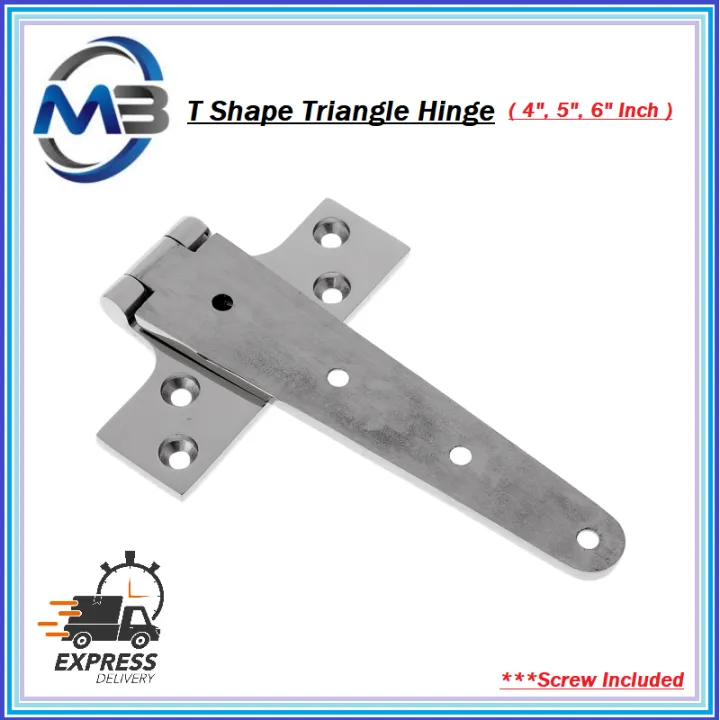 2 Pc T Shape Triangle Hinge Cabinet Shed Wooden Door Gate Hinges ...