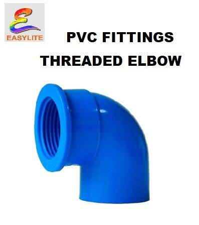 -EASYLITE-UNIDEX BLUE PVC FITTINGS THREADED ELBOW (1/2",3/4") SOLD PER ...