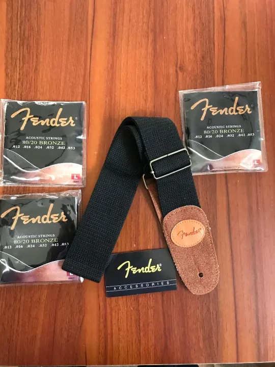 Fender Acoustic String 3 Set, With Free Fender STRAP. | Lazada PH