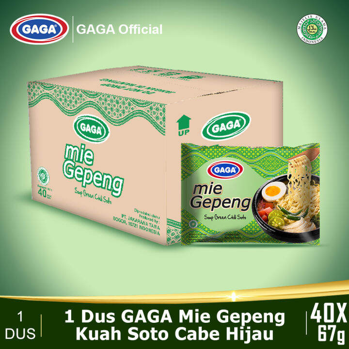 GAGA Mie Gepeng Kuah Soto Cabe Hijau 67g. (1 Dus) | Lazada Indonesia
