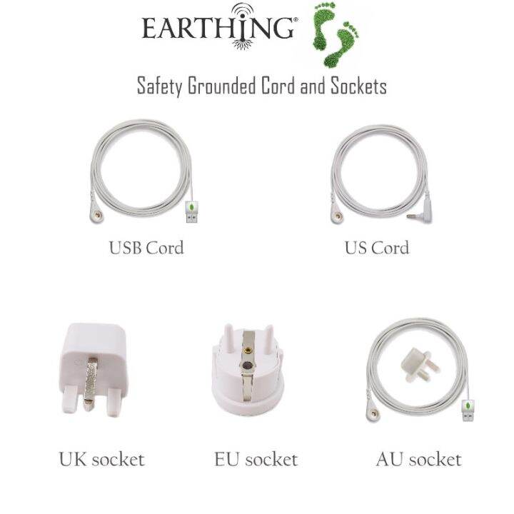 Earthing EU Socket plug with grounding cord for Earthing sheet / pillow ...