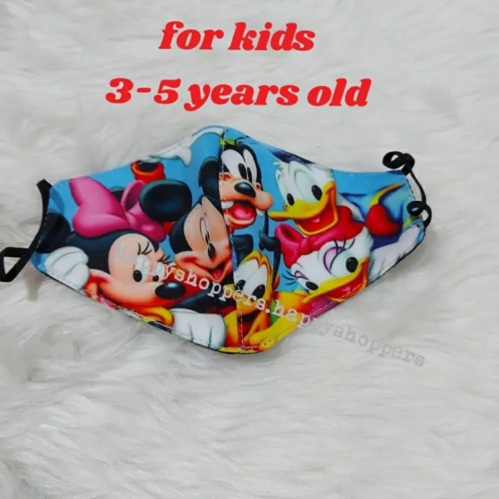 Washable Character Cartoons MickeyMouse Clubhouse Face Mask for kids 3 ...
