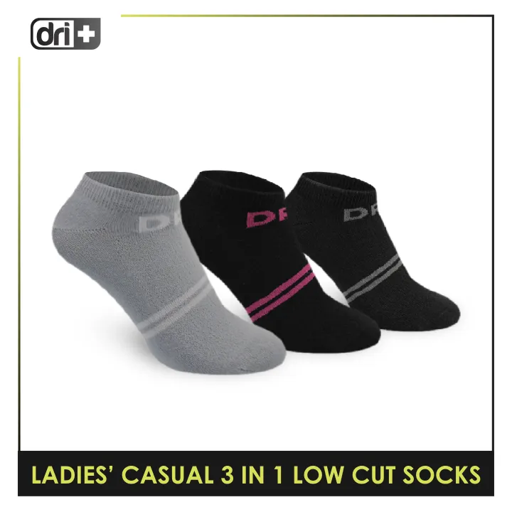 Dri Plus Ladies’ Lite Casual Low Cut Socks 3 pairs in a pack DLCG2401 ...