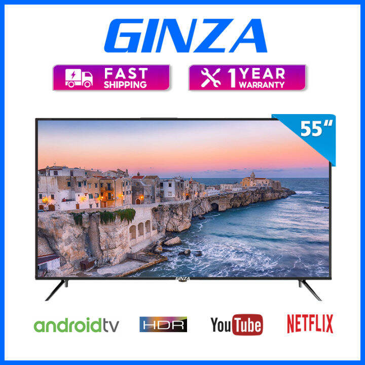 GINZA 55 inches Smart TV Full HD LED TV 50 inch Android TV Flat Screen Ultra-slim Smart TV ...