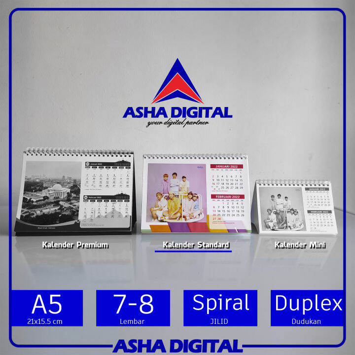 Kalender Meja Standard 2022 | Desk Calendar Custom | Duduk Kantor | A5 | Asha Digital | Lazada ...