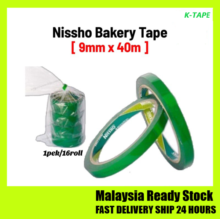 KAYTAPE NISSHO Green HPVC BAKERY TAPE 9mm X 40m/Opp Tape/Vege Tape/Green Tape/Tape Warna | Lazada