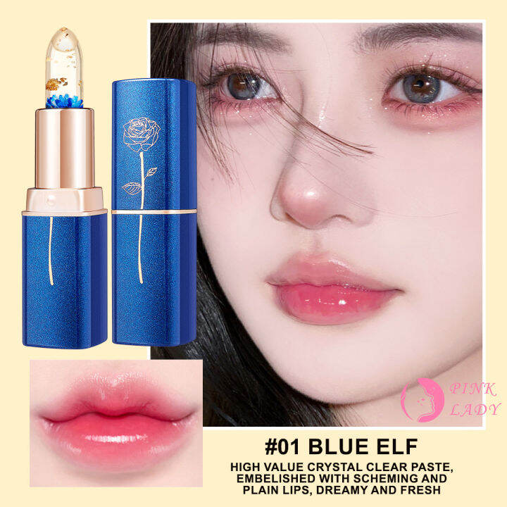 LESSXCOCO Blue Rose Color Changing Flower Lipstick Long Lasting ...