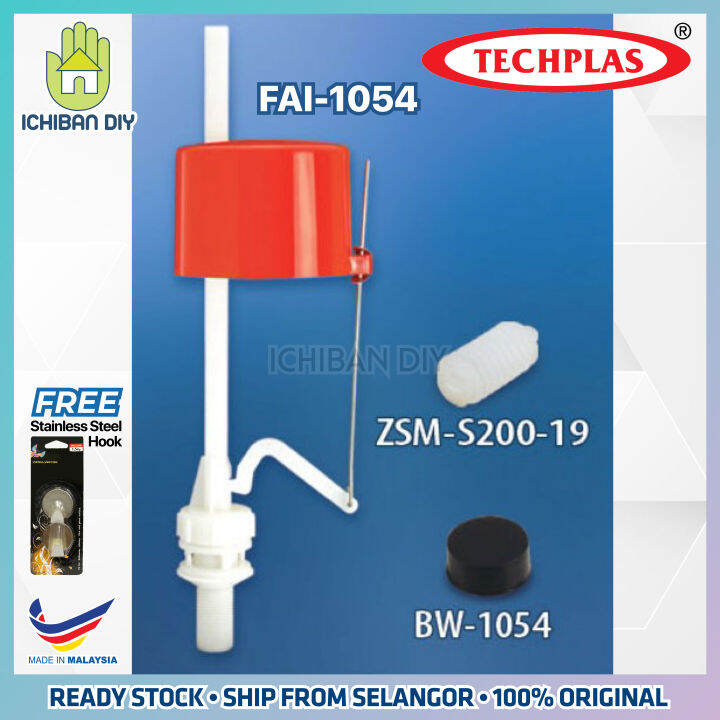 Techplas FAI-1054 Compact Bottom Inlet Valve + Stainless Steel Rod ...