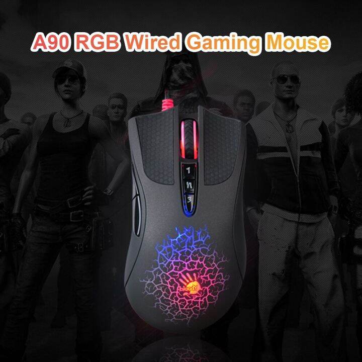 For Bloody A90 USB Wired Gaming Mouse 4000DPI 8 Buttons Sensor Optical ...