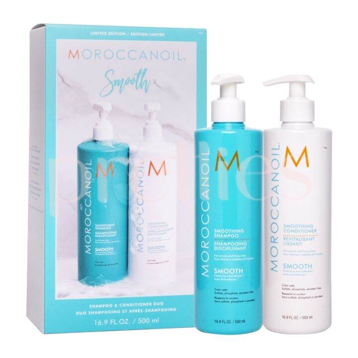 Moroccanoil Smoothing Shampoo 500ml + Smoothing Conditioner 500ml ...